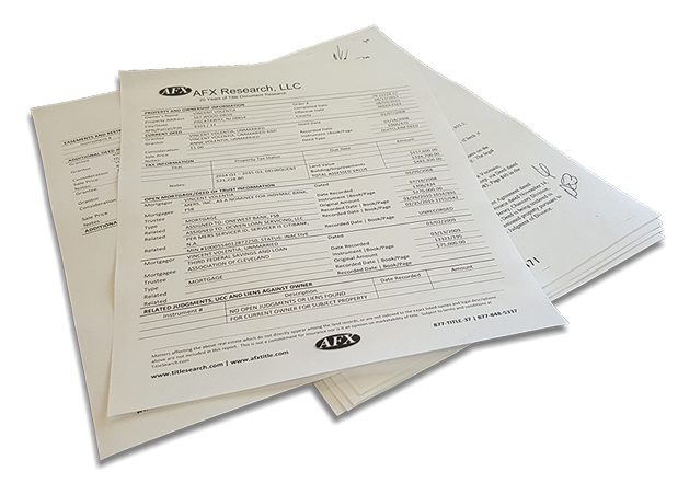 Chain of Title Search Reports for Phase 1 Environmental Site Assessment